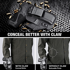 IWB Kydex Holsters Compatible with Taurus G3, Inside Waistband Concealed Carry IWB Holster for G3 Taurus, Adj. Retention, Right Hand