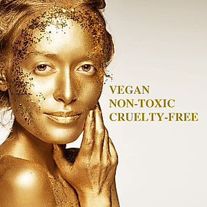 MEICOLY Cream Gold Face Body Paint,2.1Oz Smudge-proof Gold Body Paint,Water Based Washable Full Body Paint for Adults and Kids,Halloween SFX Special Effects Christmas Highlight Makeup,Metallic Gold