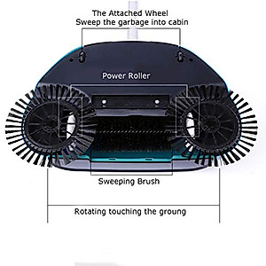 IMIKEYA Push Sweeper Floor Carpet Sweeper Manual Sweeper Cleaner 360° Rotating Floor Cleaning Mop for Home (Blue)