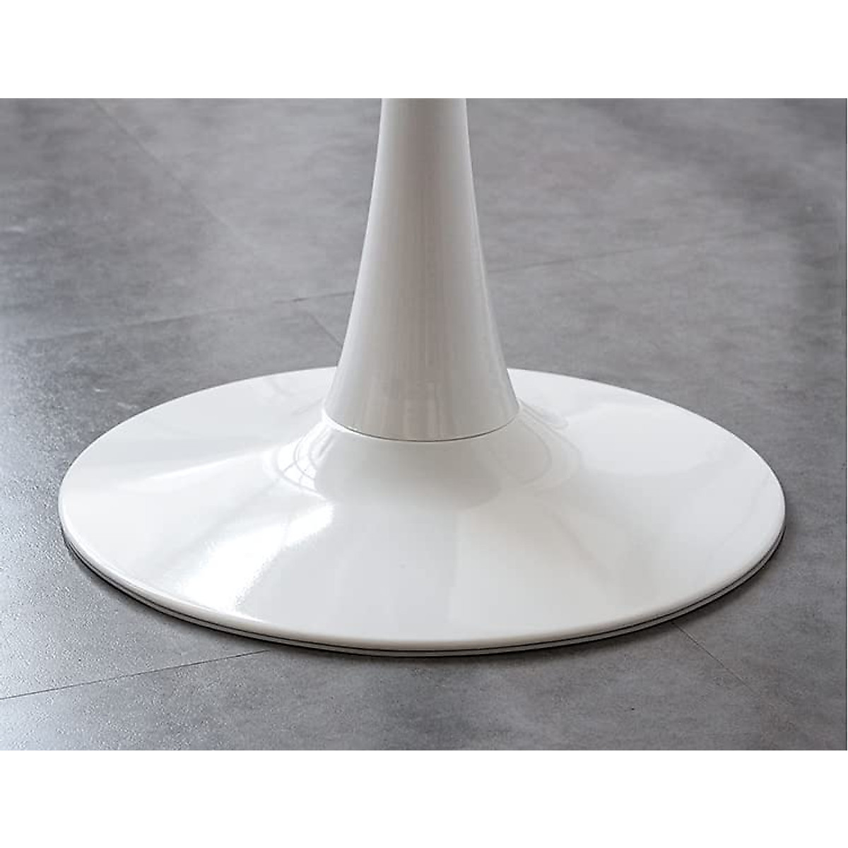 MIINO Round Modern Style Solid Wood Dining Table Dining Furniture with Tulip Base, Small Table for Office Small Coffee Table for 2, White, 23.6" W