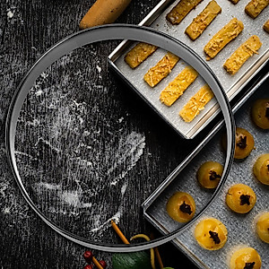 YARDWE Stainless Steel Pizza Rings, 10 inch Round Pastry Cake Rings Molds, Egg Pancake Rings for Cooking Baking Cooking Rings Pie Cutter Round Cookie Cutters