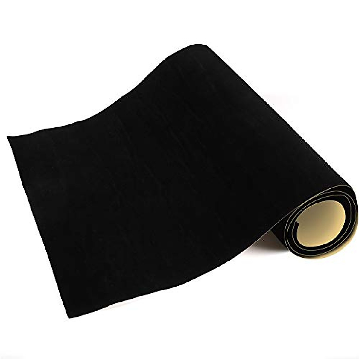 Mesheshe 2PCS Self Adhesive Felt Fabric, Soft Velvet Drawer Liner, DIY Velvet Fabric for Art & Crafts, Jewelry Box Felt Liner, Solid Color Felt Wallpaper (14.6" x 39.4", Black)