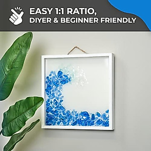 Epoxy Resin 16 Ounce Kit - Crystal Clear, UV Resistant, Self Leveling, Food Safe for Table Top, Arts & Crafts, Casting, Jewelry Making, and Coating - Use with Mica Powder, Silicone Molds, Alcohol Ink