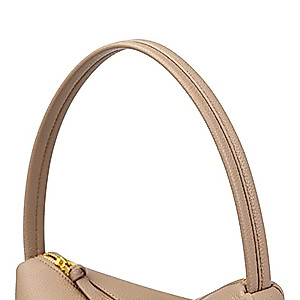 Minimalist Women Shoulder Noble Litchi Grain Leather Handbags and Purses Ladies Tote Bag Khaki