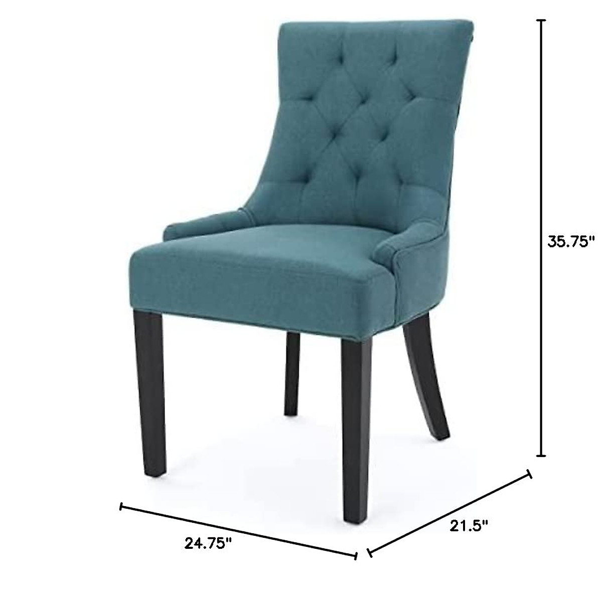 Christopher Knight Home Hayden Fabric Dining Chairs, 2-Pcs Set, Dark Teal