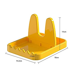 Andy's Orchids Foldable Pot Lid Rack,Plastic Stand Kitchen Organizer, Spoon Holder Spatula Pan Cover Shelf,Tabletop Multi-function Storage Tools