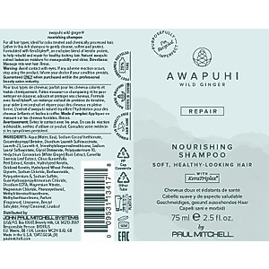 Awapuhi Wild Ginger by Paul Mitchell Nourishing Shampoo, Ultra Rich, Color-Safe Formula, For Dry, Damaged + Color-Treated Hair, 2.5 fl. oz.