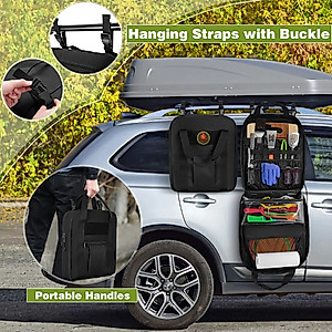 HODRANT Hanging Camp Utensil Organizer with Towel Paper Holder, Portable Camping Kitchen Cookware Bag for Knives, Forks, Spoons & More, Outdoor Cooking Tools Storage Box for Travel & Hiking, Bag Only