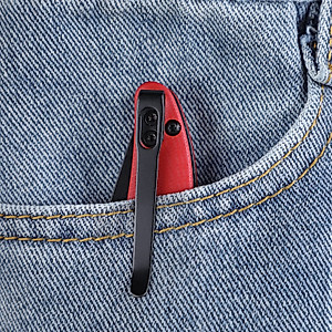 Kizer Chili Pepper Red Pocket Knife, 3 Inch 154CM Black Blade Folding Knife with G10 Handle for EDC, V3601C1