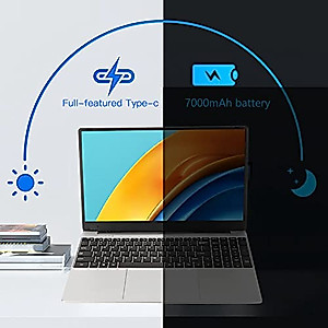 15.6inch Laptop, 1366x768 Full HD Large Screen for Intel J3355CPU CPU Portable Laptop with Numeric Keypad, 8GB RAM 512G ROM, with Camera, Built in Stereo Speakers, Microphone
