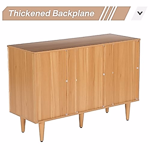 Tribesigns 6-Drawer Dresser, 47-Inch Boho Accent Dresser with 6 Carved Drawers, Double Wide Chest of Drawers, Wooden Dresser Cabinet with Metal Ring Pulls & Legs for Living Room, Bedroom, Oak