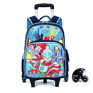 WZCSLM Anime School Bags student Oxford Cloth Vacation Backpack Travel Bag Luggage Trolley Case with Six Wheels Good friend's gift Laptop backpack (blue)
