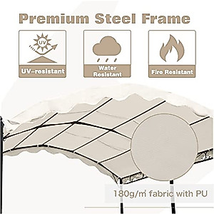 JHSDFOUIH Outdoor Patio 13ft.Wx8.4ft.H Steel Carport Shelter Garage Tent Garden Storage