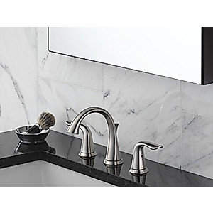 Delta Faucet Lahara Widespread Bathroom Faucet Brushed Nickel, Bathroom Faucet 3 Hole, Diamond Seal Technology, Metal Drain Assembly, Stainless 3538-SSMPU-DST, 5.00 x 16.00 x 5.00 inches