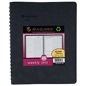 AT-A-GLANCE The Action Planner Recycled Weekly Appointment Book, 8 1/2 x 11 Inches, Black, 2013 (70-EP01-05)