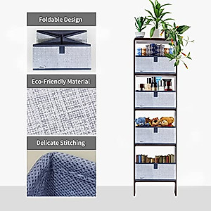 UNAMAX 3 Packs Closet Storage Bins - Trapezoid Large Storage Box - Foldable Fabric Baskets for Organizing Clothes - Baby Toiletry, Toys, Towel, DVD, Book (1# Dark Grey, 11.6 x 11.6 x 7.9 inches)