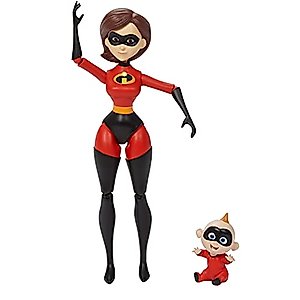 Mattel ​Pixar "The Incredibles" Elastigirl Action Figure with Jack-Jack, Movie Character Toys 6.6-in & 2.2-in Tall, Highly Posable with Authentic Super Suits, Kids Gift for Ages 3 Years Old & Up