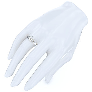 PRSTANI Sterling Silver Simulated Round Brilliant Cut Diamond Deer Reindeer Antler Style Promise Ring For Women (7)