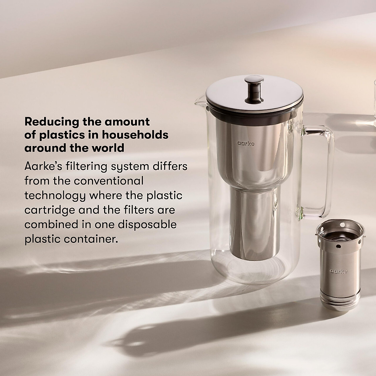 aarke Pure Filter Refill Granules - Reduces Heavy Metals for Clean Water, Eco-Friendly, 8-Week Performance, Filters 31.7 Gallons Per Bag (3 Pack)