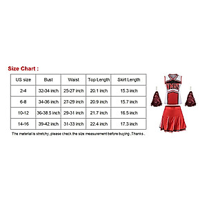 OurLore Women's High School Musical Cheerio Classic Cheerleader Athletic Sport Uniform Fancy Dress (Red, US 6-8)
