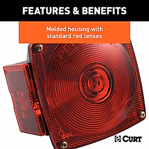 CURT 53441 Driver-Side Combination Replacement Trailer Light, Stop Tail Turn