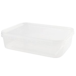 50 oz Rectangular Clear Food Storage Containers with Lids - Stackable, Tamper Proof, BPA Free, Recyclable, Space Saver, Airtight Container, Kitchen Storage, Meal Prep, Take Out, Deli Container (5)