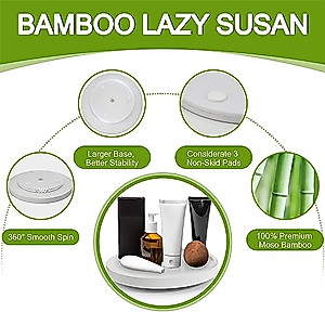 2 Pack Lazy Susan Organizers - OAMCEG 10 Inch Lazy Susan Turntable for Cabinet, 360 Rotating Kitchen Spice Rack Spinning Organizer, Bamboo Large Pantry Organization and Storage, for Fridge, Countertop