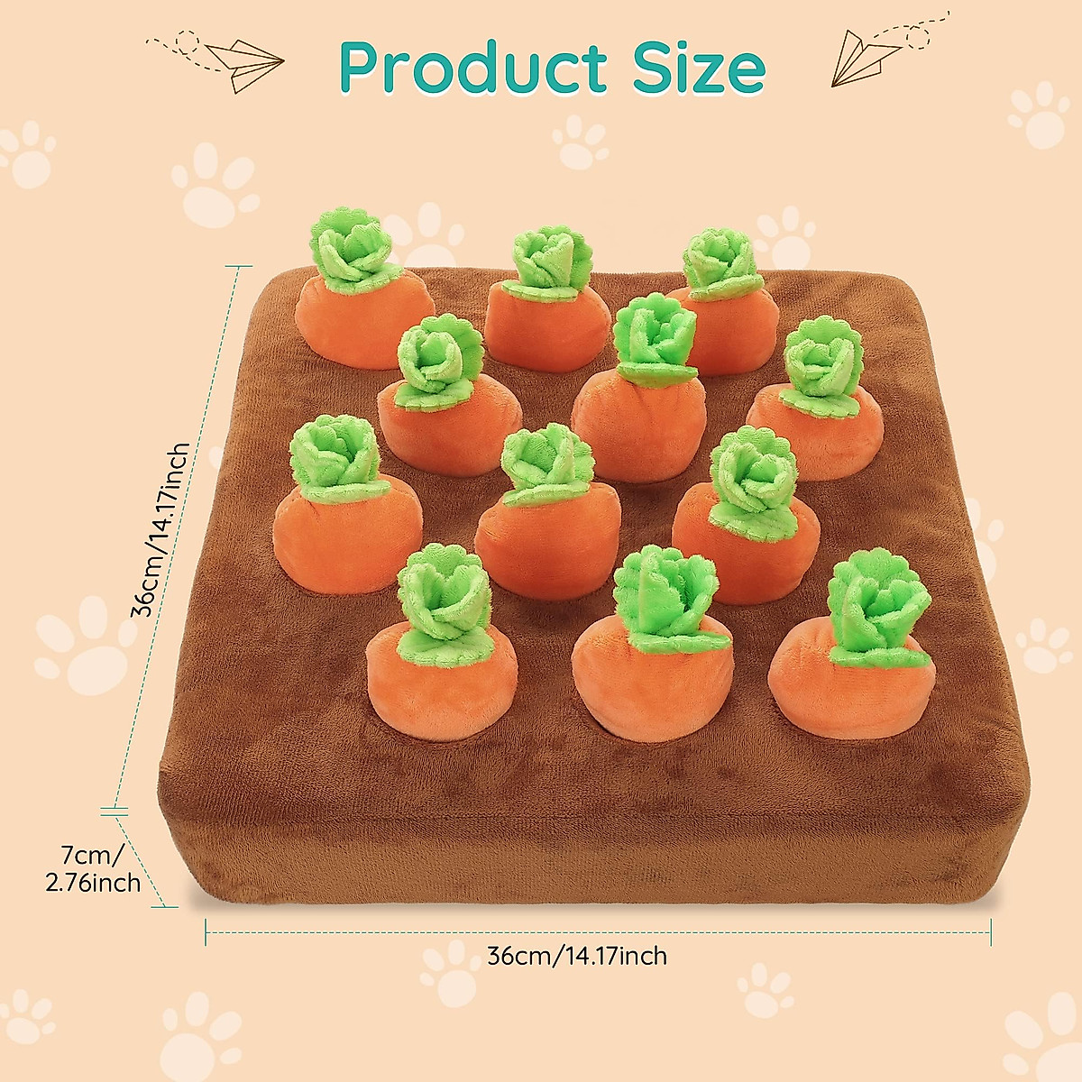 laetipet Interactive Dog Toys Carrot Farm, Enrichment Dog Snuffle Puzzle Toys, Hide and Seek Dog Toys for Small, Medium, Large Dogs Aggressive Chewers, Pet Stress Relief for All Breeds