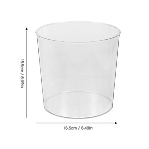 NUOBESTY Clear Desk Trash Can Small Plastic Round Wastebasket Mini Lidless Waste Paper Basket Trash Bin Garbage Container Bin for Home Apartment Office Table