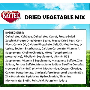 Kaytee Pet Bird Veggie Mix for Pet Parakeets, Cockatiels, Conures, and Parrots, 3.5 Ounce