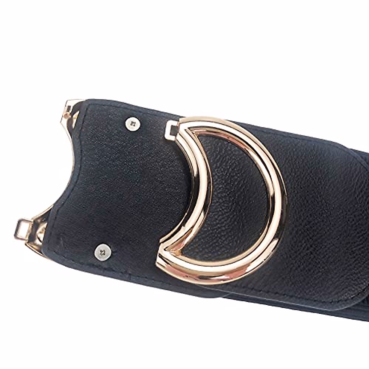 Swtddy Women's Elastic Wide Stretchy Waist Cinch Belt Waistband For Dresses (Suit For Waist Size 36"-45", Golden O Design Black+Khaki+Camel)