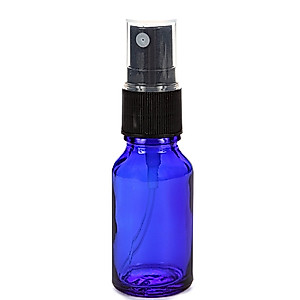Vivaplex, 24, Cobalt Blue, 15 ml (1/2 oz) Glass Bottles, with Black Fine Mist Sprayer's