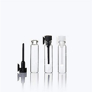 Elfensatll- 100PCS Transparent Clear 1ml 1/4 Dram Empty Glass Sample Vials With 0.5ml 10pcs Pipettes Droppers for Party Makeup Tool Essential Oils Aromatherapy Perfume Cologne