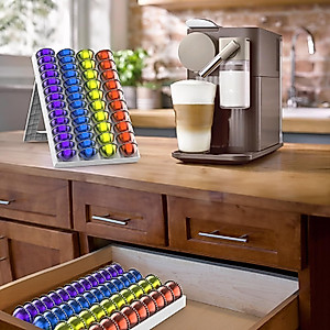 Coffee Pod Storage Holder Drawer Organizer for Nespresso Vertuo Capsule, Holder Tray Storage for Nespresso Pod, Compatible with 40 7.77fl oz or 56 1.35fl oz Pods for Kitchen Drawer, Office Countertop.