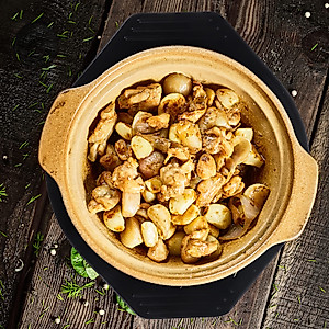 CALLARON Home Decor 2Pcs Underliner Trivet Hot Plates Pan Mat Korean Dolsot Bibimbap Bowl Trivet Holder Base Melamine Dinner Dish Serving Trays for Kitchen Restaurant 21.5X18X2.5CM Home Decoration