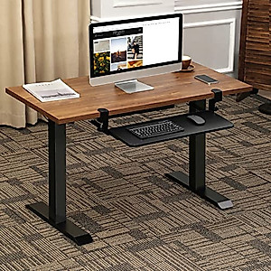 ERGOMOER Large Keyboard Tray Under Desk, C-clamp Mount System, Slide-Out Computer Keyboard Tray Fits Full Size Keyboard and Mouse for Computer Desk Office Desk and Standing Desk