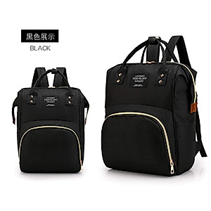 MLBCARE baby bag back pack large-capacity multi-functional fashionable shoulders diaper backpack mother's portable baby care bag Separate storage (black)