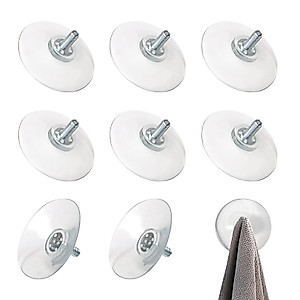 DKEBSKESR 8 Pack Glass Tabletop Transparent Suction Cups, Suction Cups for Glass, Heavy Duty Suction Cups with Screw Bathroom Hook Suction Cups