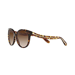 Coach HC8321 Sunglasses, Dark Tortoise/Brown Gradient, 55 mm