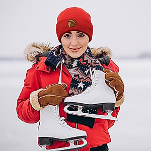 Beanies for Men Acorn Embroidery Flowers and Plants Winter Hats for Women Acrylic Skull Cap 1 Size Brown Design Only