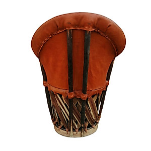 Mueble Silla Equipal Tradicional Mexicano Estilo Charro en Color Naranja hecho por Equipales San Jose, Ideal para tu hogar, bar, restaurante, jardin, oficina, playa, hotel artesanal