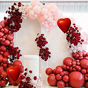 Valentines Balloons Garland Arch Kit with Pink Red Heart Balloons or Valentine Day Proposal Engagement Wedding Party Decorations
