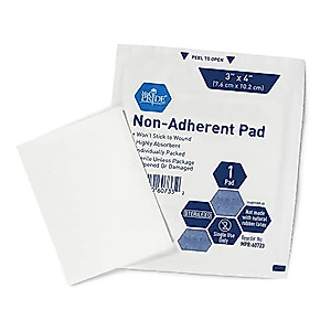 Medpride Sterile Non-Adherent Pads| 100-Pack, 3” x 4”| Non-Adhesive Wound Dressing| Highly Absorbent & Non-Stick, Painless Removal-Switch| Individually Wrapped for Extra Protection