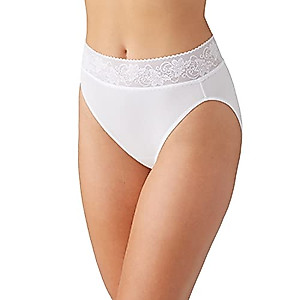 Wacoal Women's Comfort Touch Hi Cut Brief Panty, White, Medium