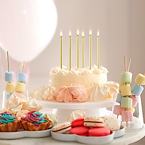 LITAUS, Cake Candles - Gold, 24 Count | Birthday Candles for Cake | Sparkler Candles for Birthday Cake | Happy Birthday Candles | Cake Candles for Cake Decorations, Birthday Parties, Weddings