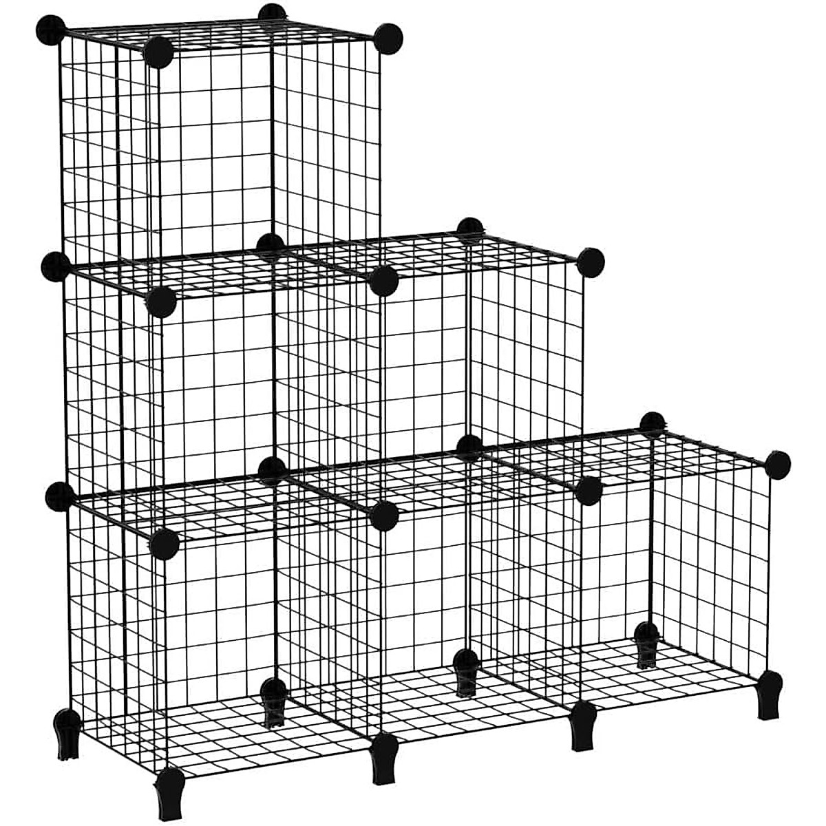 FUNLAX Shelf, 6 Cube Storage, Metal Closet Organizer, Bathroom Book Shelf, 22 lbs Capacity per Cube