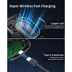 OQTIQ Wireless Car Charger 15W Cup Holder Phone Mount Adjustable Car Phone Holder Charger with QC 3.0 Adapter Compatible with iPhone 14/13/12 Pro Max, Samsung, Pixel, LG & More