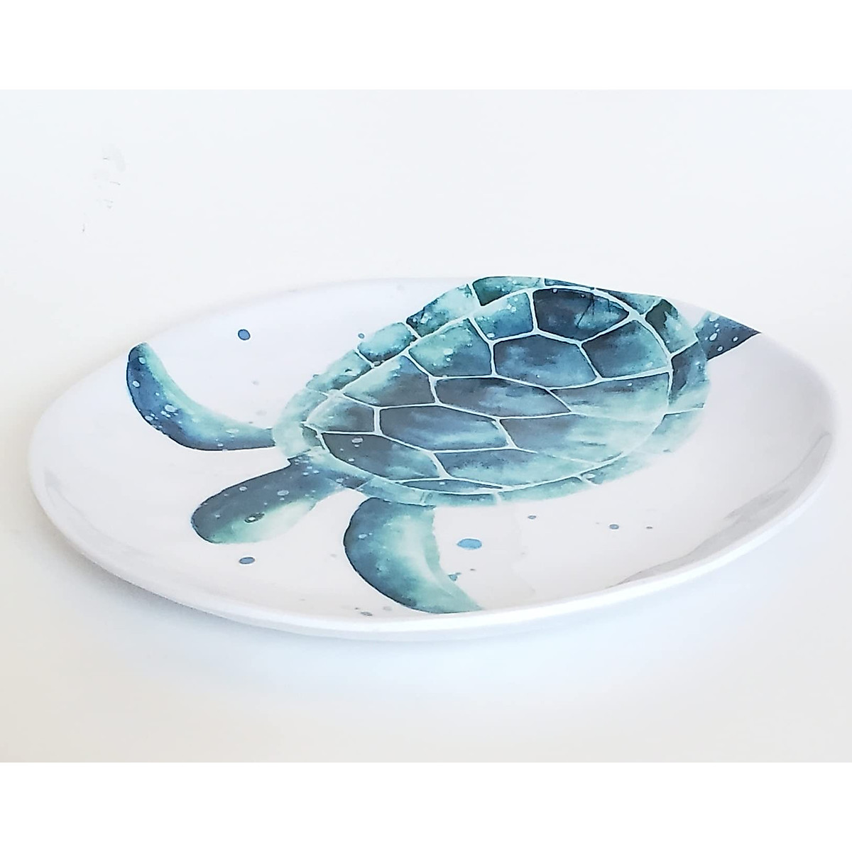 Sigrid Olsen Melamine Turtle Design Platter, 11 inches by 11 inches White 11x11
