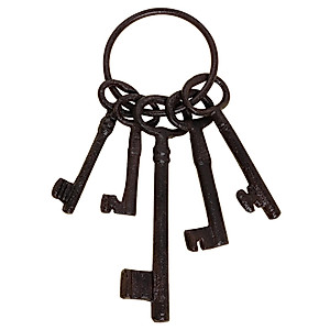 Bskifnn Large Skeleton Key Vintage Iron Antique Key for Pirate Decoration, Halloween Party Home Decoration 8"