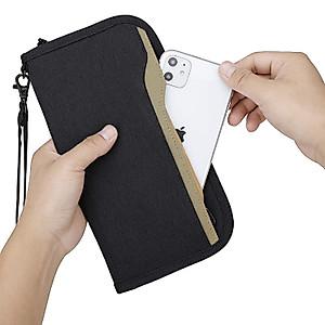 ZOPPEN Rfid Passport Holder Travel Wallet Family Documents Organizer Travel Accessories for 6 Passport, #01 Black